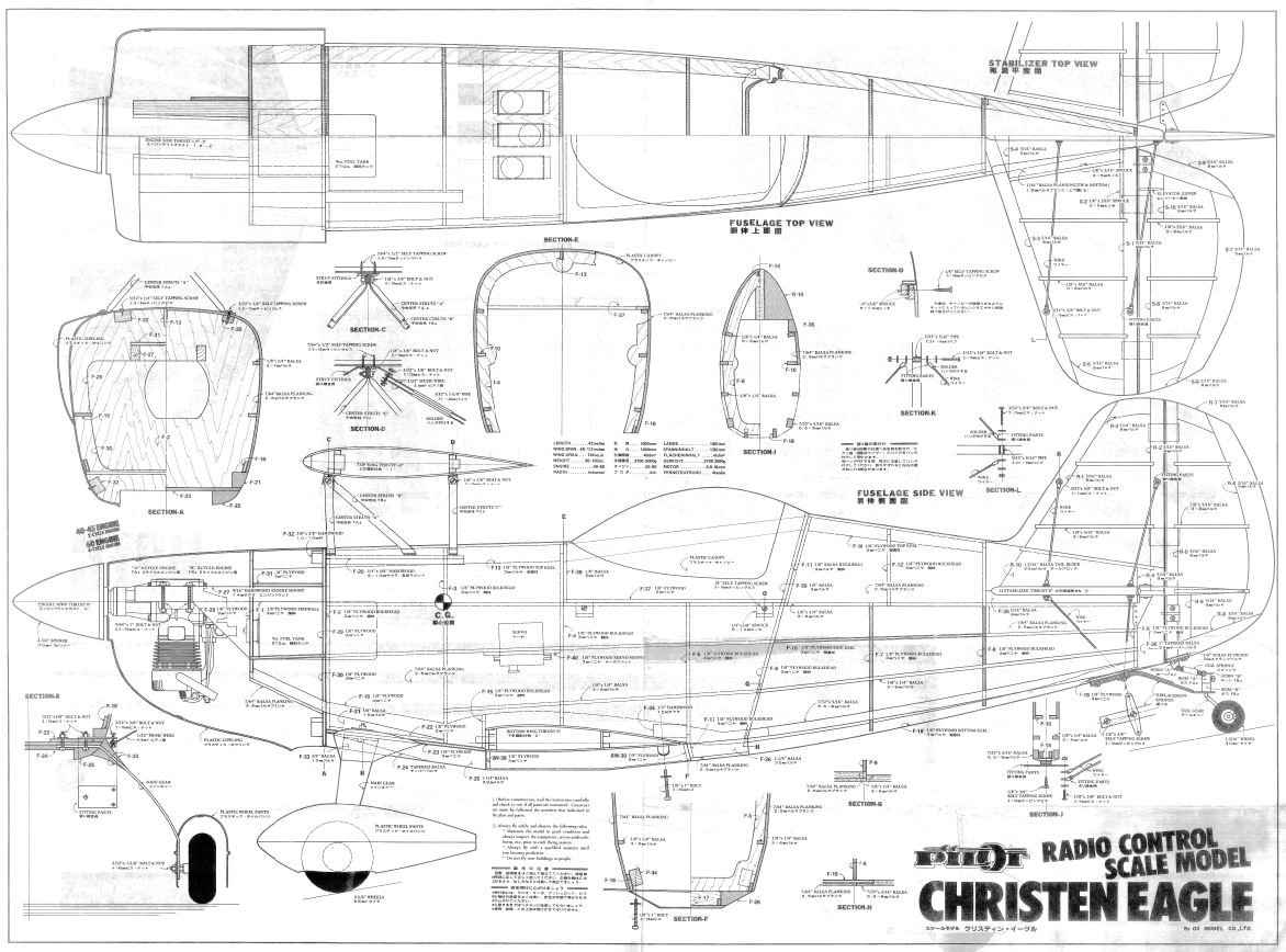 1,500 Scale RC Model Airplane Aircraft Plans, Remote Radio Control, PDF ...